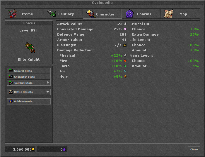 Cyclopedia: Info do Char e Andar no Map - TibiaBR